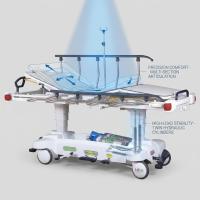 China Galvanized Steel Dual Hydraulic Patient Stretcher Trolley with Drainage Hook System Trendelenburg 220kg for sale