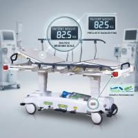 China Hydraulic Rise Fall Patient Shifting Trolley Stretcher Integrated Digital Weighing Scale 250kg Capacity for sale
