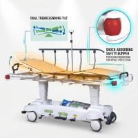 China Full Stainless Steel Manual Stretcher Trolley Trendelenburg Positioning 3-Crank Independent Adjustment 200kg for sale
