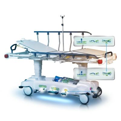 China Ultra-Light Aluminum Foldable Patient Transfer Stretcher Ambulance Vehicle Loading Anti-Skid Surface 160kg for sale