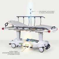 China Aluminum Electric Hydraulic Stretcher Chair Position Patient Trolley Sit-to-Lie Conversion 4-Actuator 200kg for sale