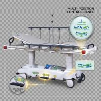 China Hydraulic Multi-Function Emergency Stretcher Trolley Cardiac Board Defibrillator Platform 5th Wheel 200kg for sale