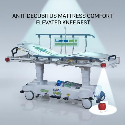 China Stainless Steel Recovery Room Patient Trolley Stretcher Adjustable Knee Rest Anti-Decubitus 4-Section 180kg for sale