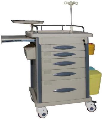 China medical trolley cart ABS  Emergency cart Emergency Cart Injection Molding Heavy Duty Medical Supply Cart for Healthcare Facilities for sale