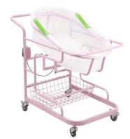 China powder coated Steel Hospital Infant Bassinet Baby Trolley Bed Crib Anti Bacterial for sale