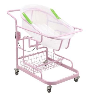China powder coated Steel Hospital Infant Bassinet Baby Trolley Bed Crib Anti Bacterial for sale