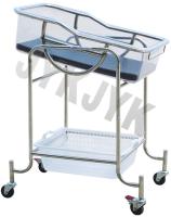 China Stainless Steel Hospital Infant Bassinet Baby Trolley Bed Crib Anti Bacterial for sale
