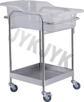 China Stainless Steel Hospital Infant Bassinet Baby Trolley Bed Crib Anti Bacterial for sale