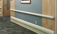 China Hospital aluminum alloy with PVC  Corridor wall safety strip collision prevention strip Safeguard Wall Bumpers for sale