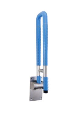 China Hospital toilet  handrail (turn up) with stainless steel base Safeguard Wall Bumpers Resthome toilet handrail(turn up) with stainless steel base for sale