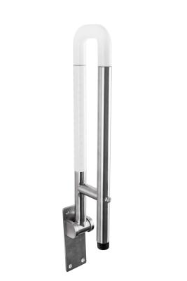 China Hospital toilet  handrail (turn up) with stainless steel base Safeguard Wall Bumpers Resthome toilet handrail(turn up) with stainless steel base for sale