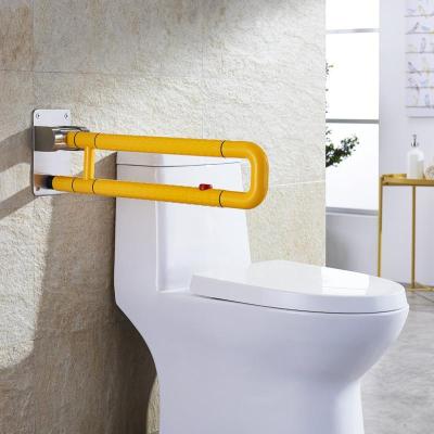 China Hospital toilet  handrail (turn up) with stainless steel base Safeguard Wall Bumpers Resthome toilet handrail(turn up) with stainless steel base for sale