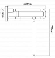 China Hospital toilet  handrail with stand (turn up) with stainless steel base Safeguard Wall Bumpers Resthome toilet handrail(turn up ) with stainless steel base for sale