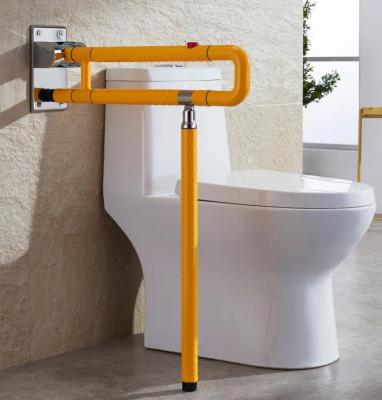 China Hospital toilet  handrail with stand (turn up) with stainless steel base Safeguard Wall Bumpers Resthome toilet handrail(turn up ) with stainless steel base for sale
