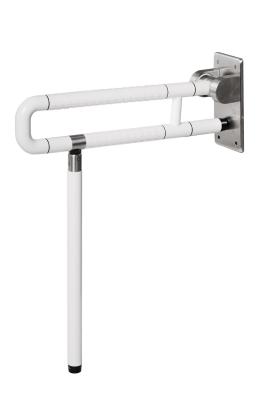 China Hospital toilet  handrail with stand (turn up) with stainless steel base Safeguard Wall Bumpers Resthome toilet handrail(turn up ) with stainless steel base for sale