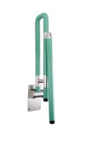 China Hospital toilet  handrail with stand (turn up) with stainless steel base Safeguard Wall Bumpers Resthome toilet handrail(turn up ) with stainless steel base for sale