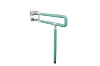 China Hospital toilet  handrail with stand (turn up) with stainless steel base Safeguard Wall Bumpers Resthome toilet handrail(turn up ) with stainless steel base for sale