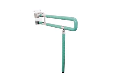 China Hospital toilet  handrail with stand (turn up) with stainless steel base Safeguard Wall Bumpers Resthome toilet handrail(turn up ) with stainless steel base for sale