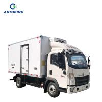 China HOWO 4*2 Refrigerated Box Truck Meat And Chicken Box Fridge Van for sale
