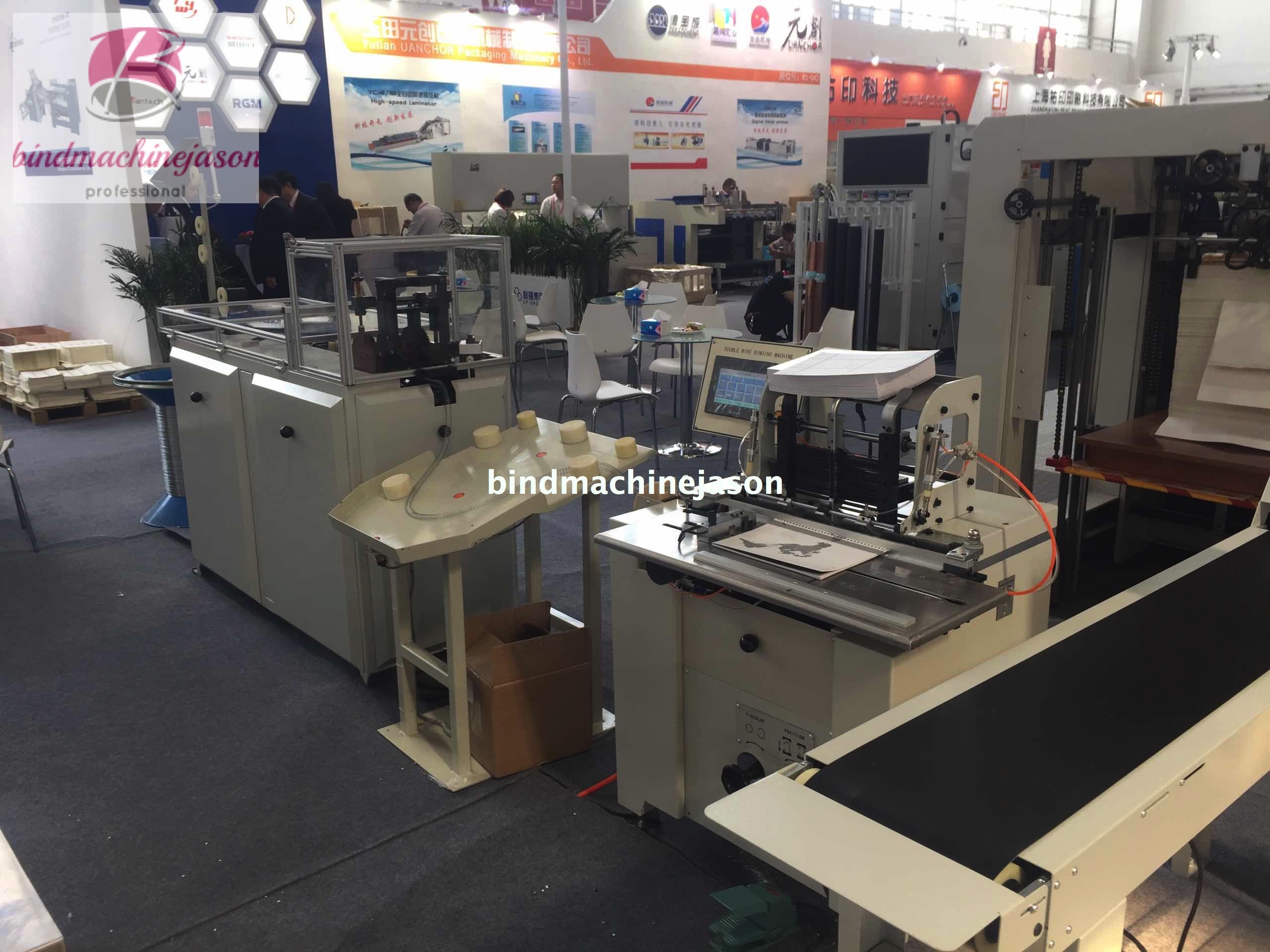 Double wire forming and calendar binding machine inline