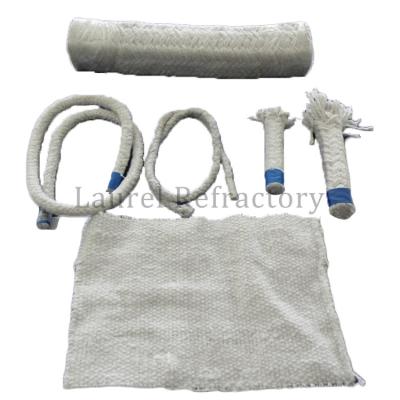 China 1260 High Temperature Heat Resistant Flexible Fire proof Round Twisted Refractory Ceramic Fiber Rope for Furnace Kiln for sale