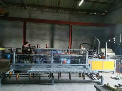 China Fully-Automatic PLC control double wire feeding Chain Link Fence Machine for sale