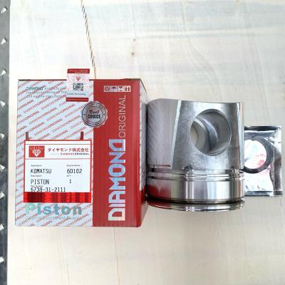 China Good Quality 6D102 4D102 Engine Parts Piston With Snap Ring 6738-31-2111 3957795 for sale