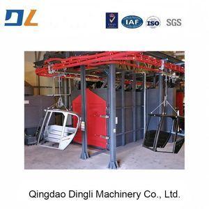 China Overhead Conveyor Shot Blasting Machine Closed Loop Monorail Shot Blaster for sale