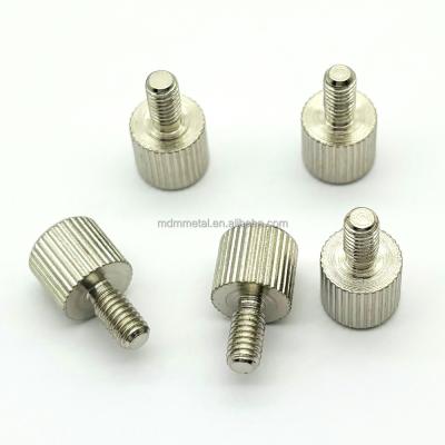 China Stainless Steel Manually Tightening Knurled Thumb Screws for Custom Flat Head Cylinders 0.05mm Tolerance for sale