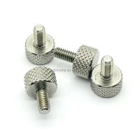 China Stainless Steel Manually Tightening Knurled Thumb Screws for Custom Flat Head Cylinders 0.05mm Tolerance for sale