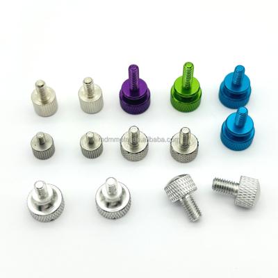 China Anodized Aluminum CNC Machined Aircraft Parts Custom Screw Fasteners Knurled Thumb Screws 0.05mm Tolerance for sale