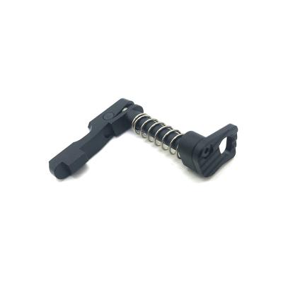 China CNC Aluminum 7075 AEG Magazine Catch Button Black Anodized Airsoft Gearbox Part for sale