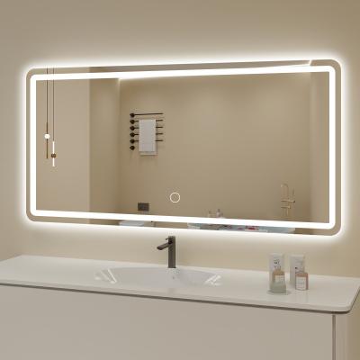China Rectangular Anti-Fog Smart LED Bathroom Mirror 60×80cm 70×90cm 75×100cm IP66 Waterproof with Touch Control for sale