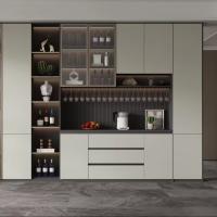 China Modern Italian Nordic Wooden Wine Cabinet with Glass Bar and Integrated Cooler - Custom Size 45 Day Lead Time for sale