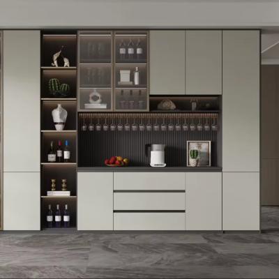 China Modern Italian Nordic Wooden Wine Cabinet with Glass Bar and Integrated Cooler - Custom Size 45 Day Lead Time for sale