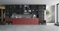 China Modern Italian Nordic Wooden Wine Cabinet with Glass Bar and Integrated Cooler - Custom Size 45 Day Lead Time for sale