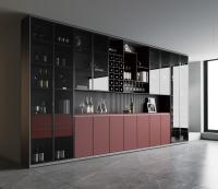 China Modern Italian Nordic Wooden Wine Cabinet with Glass Bar and Integrated Cooler - Custom Size 45 Day Lead Time for sale