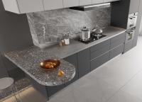 China Custom Stainless Steel Modular Kitchen Cabinet Sets with 20mm Quartz Countertop and 30-40 Day Delivery for sale