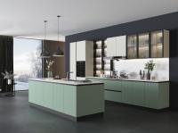 China Stainless Steel Kitchen Cabinets with 20mm Quartz Countertop - Custom Design 30-40 Day Delivery for sale