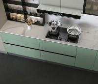 China Stainless Steel Kitchen Cabinets with 20mm Quartz Countertop - Custom Design 30-40 Day Delivery for sale