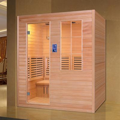 China GUDANNI Hydrogen-rich Dry Solid Wood Far Infrared Sauna Room with 6-8mm Glass and 65°C Temperature Range for sale