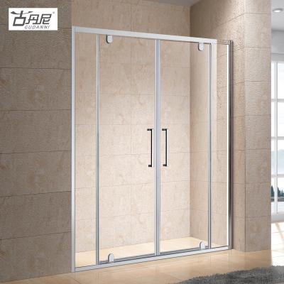 China GUDANNI Shower Enclosure with 8mm/10mm Tempered Glass, Two Fixed Panels & Outward Pivot Doors - Custom Size Modern Bathroom Cubicle for sale