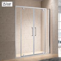 China GUDANNI Shower Enclosure with 8mm/10mm Tempered Glass, Two Fixed Panels & Outward Pivot Doors - Custom Size Modern Bathroom Cubicle for sale