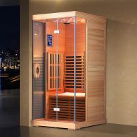 China Low EMF Solid Wood Far Infrared Sauna Room with 0-60 Minute Timer and 110V-240V Dual Voltage for sale