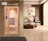 China Low EMF Solid Wood Far Infrared Sauna Room with 0-60 Minute Timer and 110V-240V Dual Voltage for sale