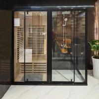 China Luxury Red Cedar Sauna Steam Shower Room with 6kW Heater and 3kW Steam Generator for sale