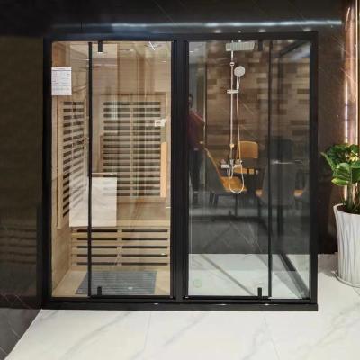 China Luxury Red Cedar Sauna Steam Shower Room with 6kW Heater and 3kW Steam Generator for sale