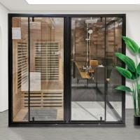 China Luxury Red Cedar Sauna Steam Shower Room with 6kW Heater and 3kW Steam Generator for sale