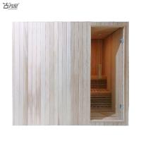 China Traditional Finn Sauna Red Cedar Dry Steam Sauna for 4 People with 6-8mm Tempered Glass and 0-60 Minute Timer for sale