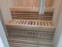 China Traditional Finn Sauna Red Cedar Dry Steam Sauna for 4 People with 6-8mm Tempered Glass and 0-60 Minute Timer for sale